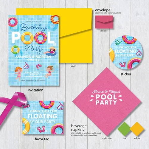Blank Printable Pool Party Invitations