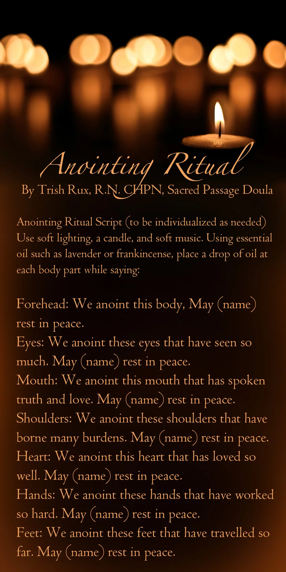 Anointing Ritual — Conscious Dying Institute