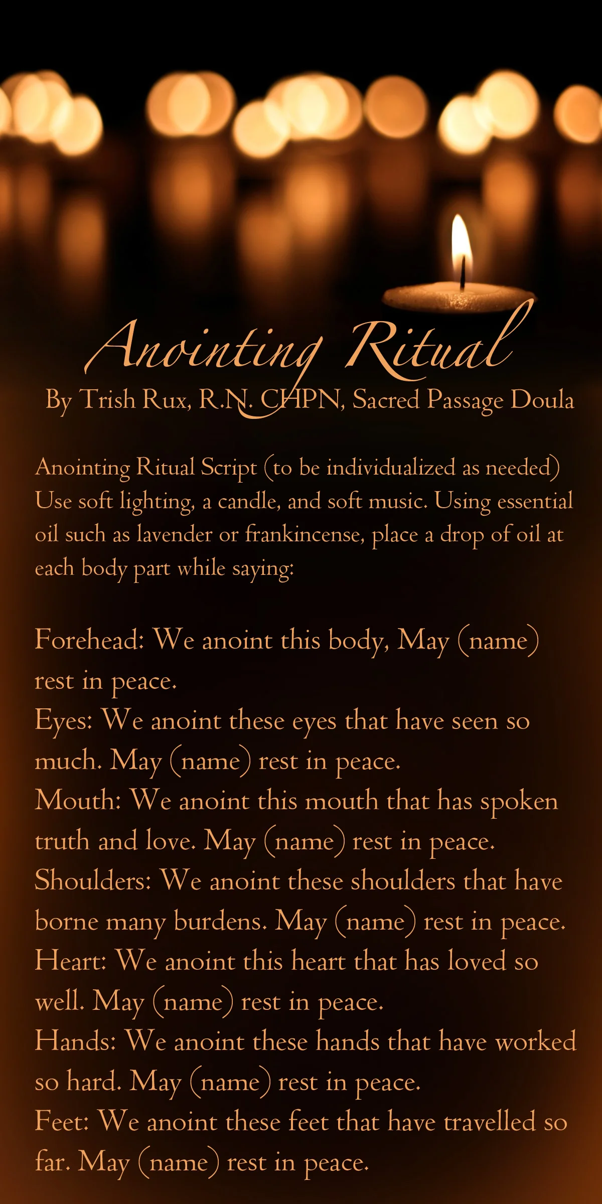 Anointing Ritual — Conscious Dying Institute