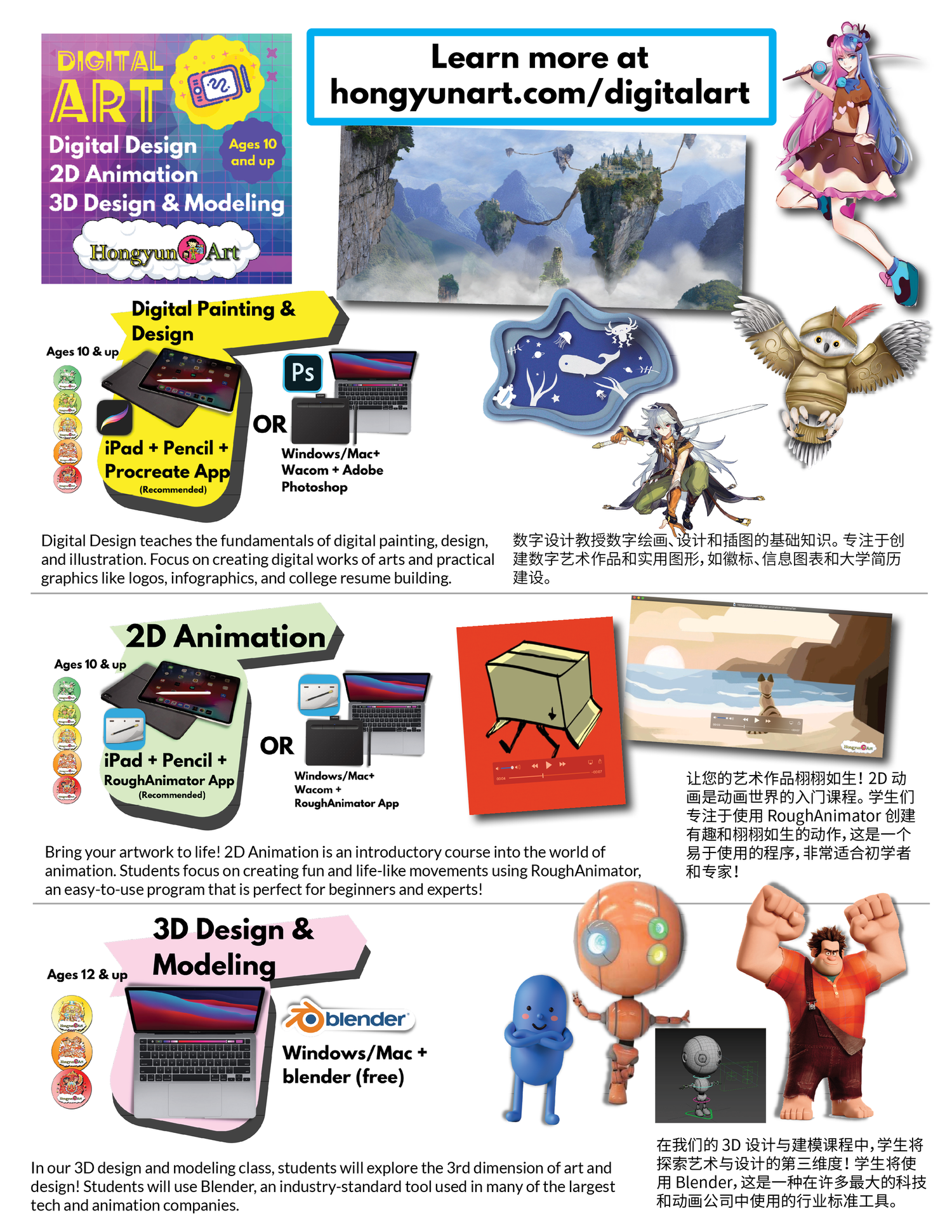 Digital Art Class Information — Hongyun Art