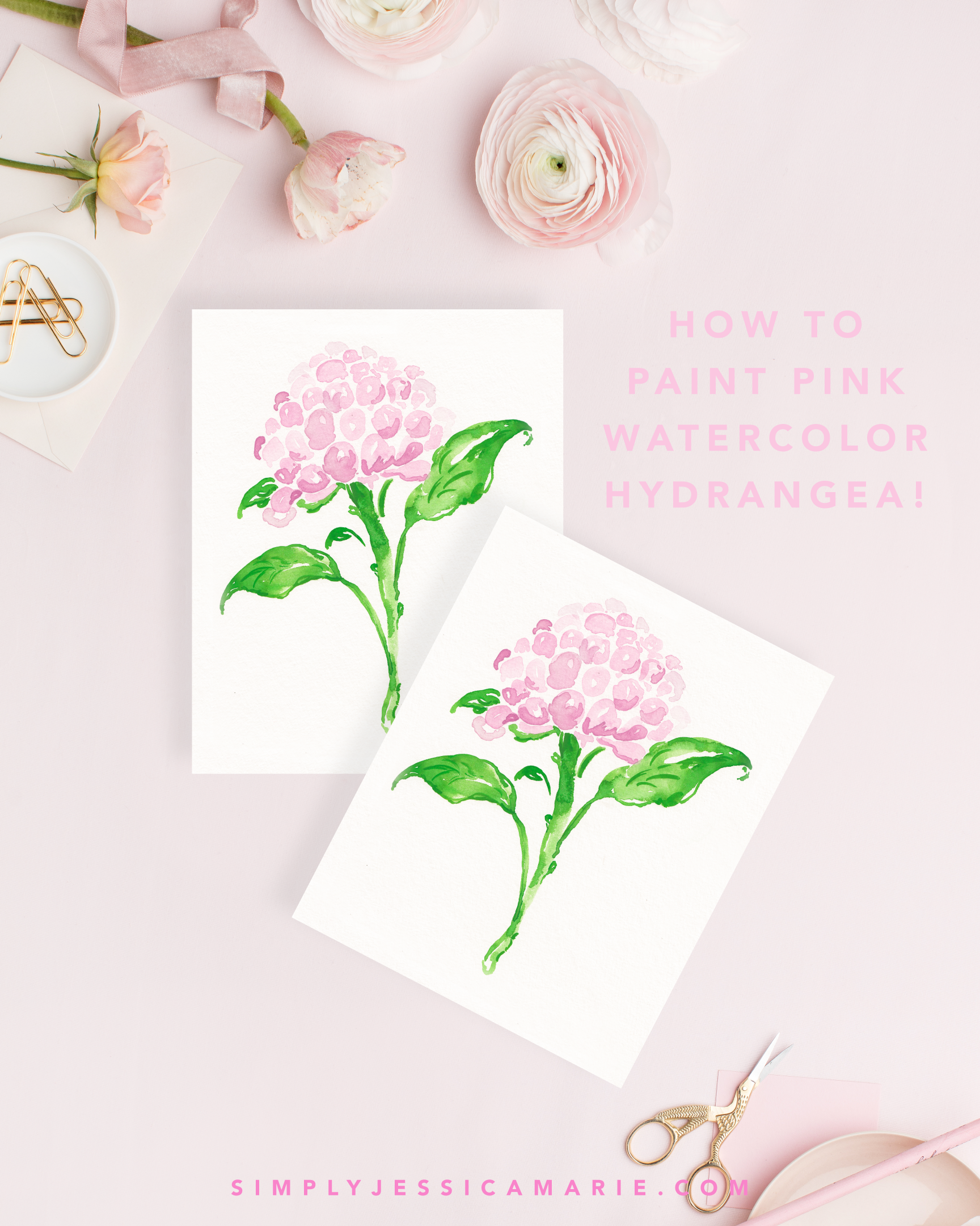 hydrangea watercolor easy
