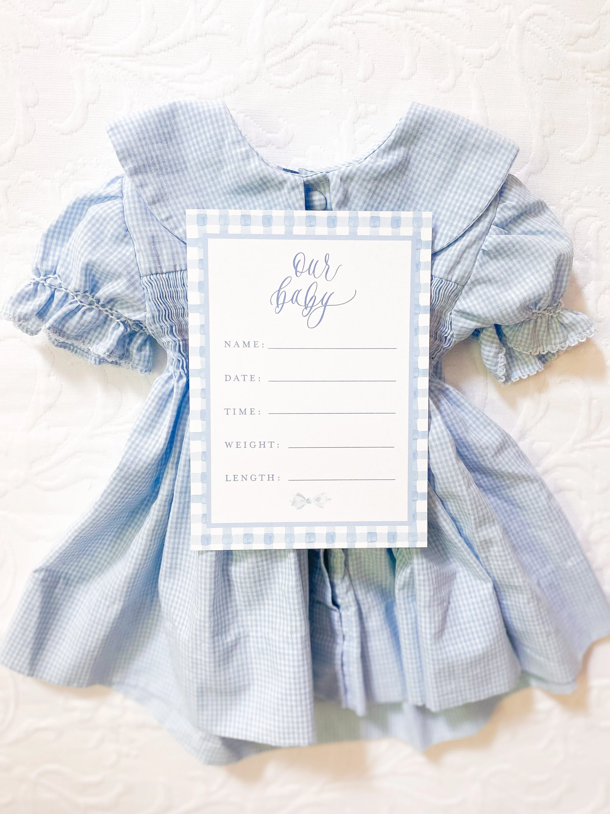 PRE-ORDER Blue Gingham Watercolor Baby Milestone Cards — Simply Jessica ...