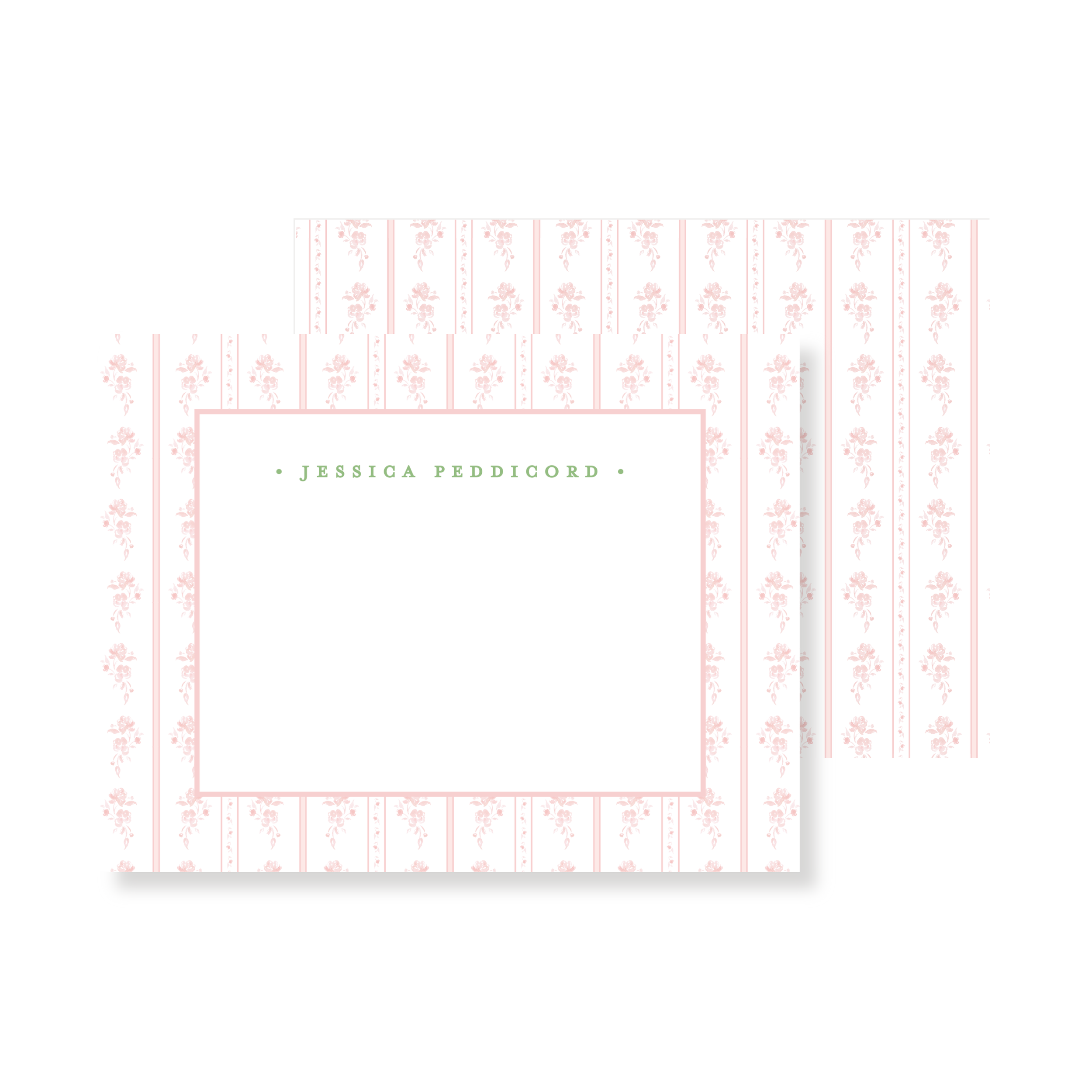 Pink Floral Stripe Personalized Stationery Set — Simply Jessica Marie