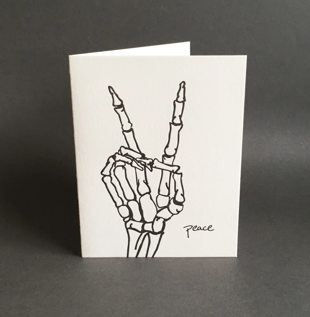 Skeleton Hand Drawing Peace