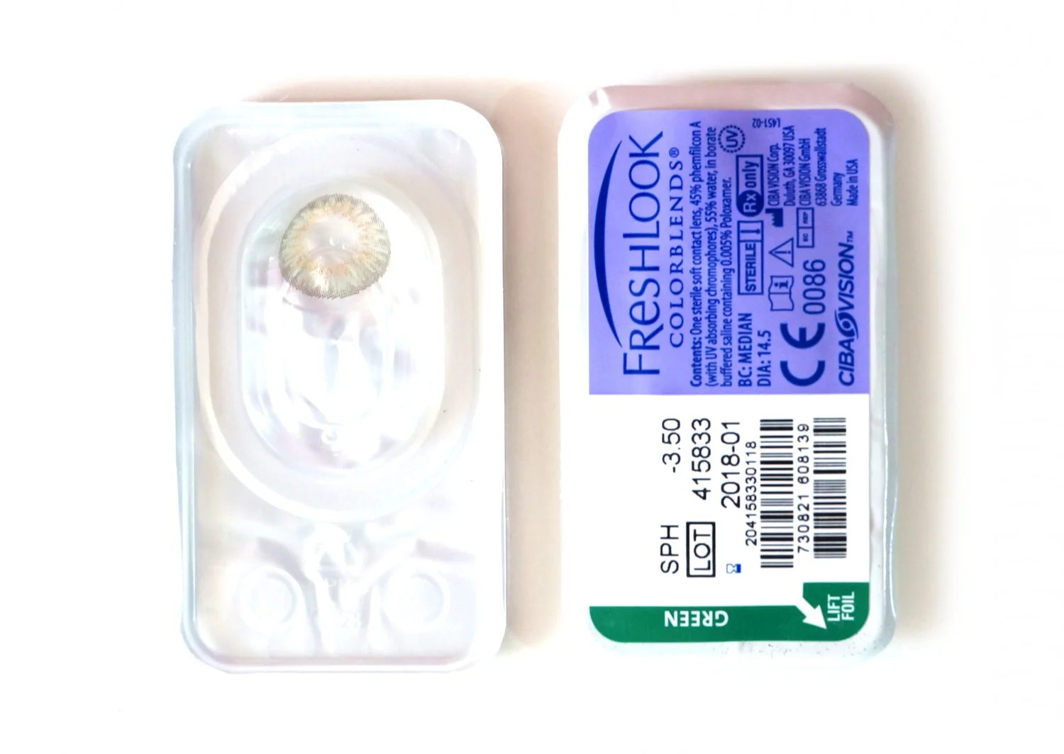 Freshlook Colorblend Contact Lenses in Green — Project Vanity