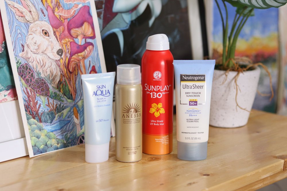 The four sunscreens I brought with me to the beach - which one is the ...