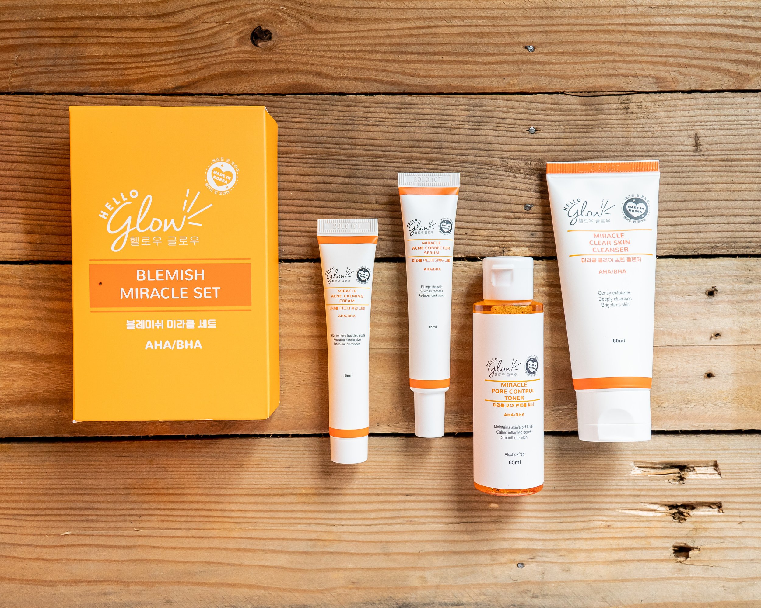 Hello Glow Blemish Miracle Set: A 4-step routine with AHA and BHA ...