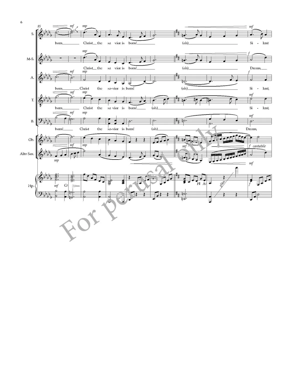 Alto Sax Silent Night Sheet Music