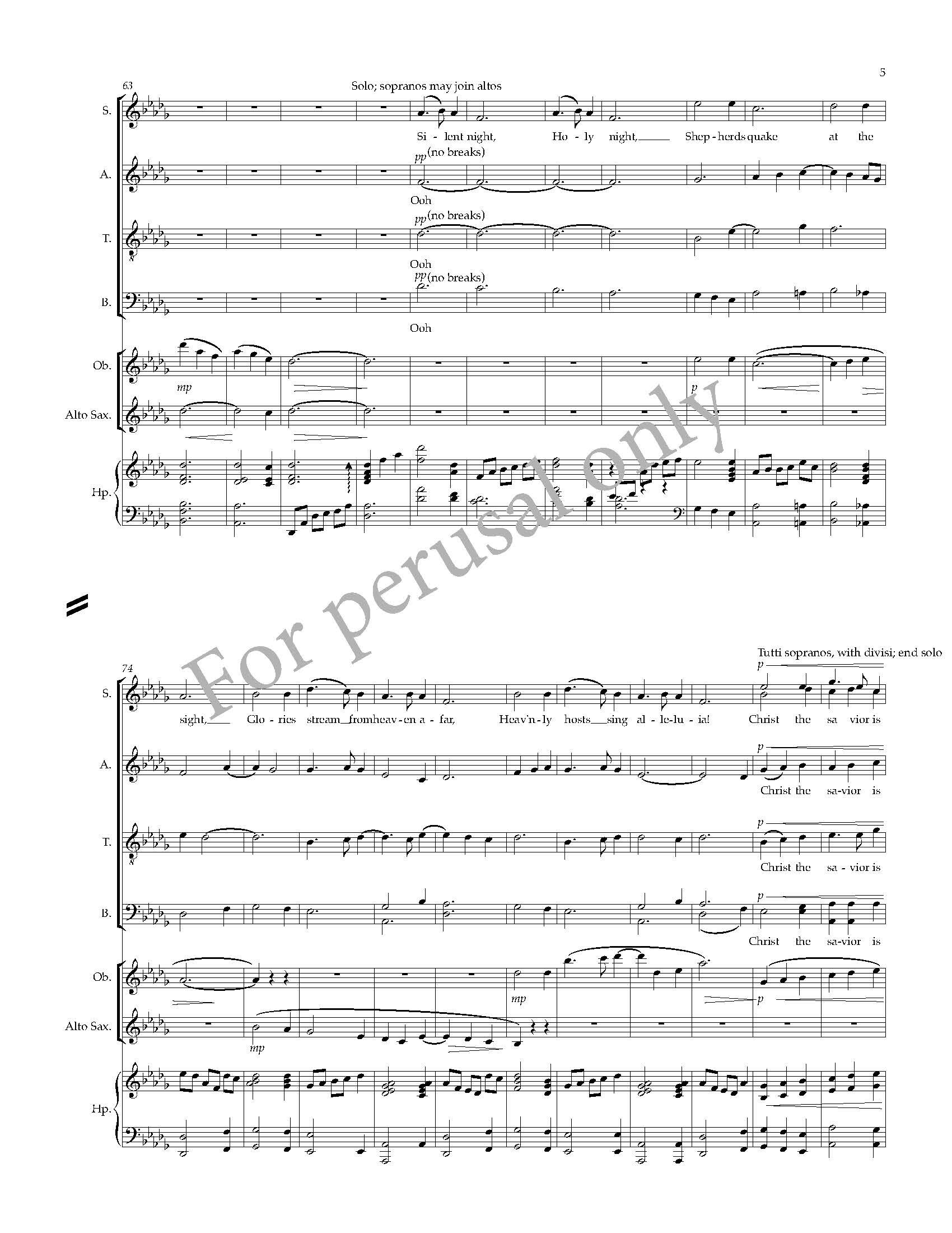 Alto Sax Silent Night Sheet Music