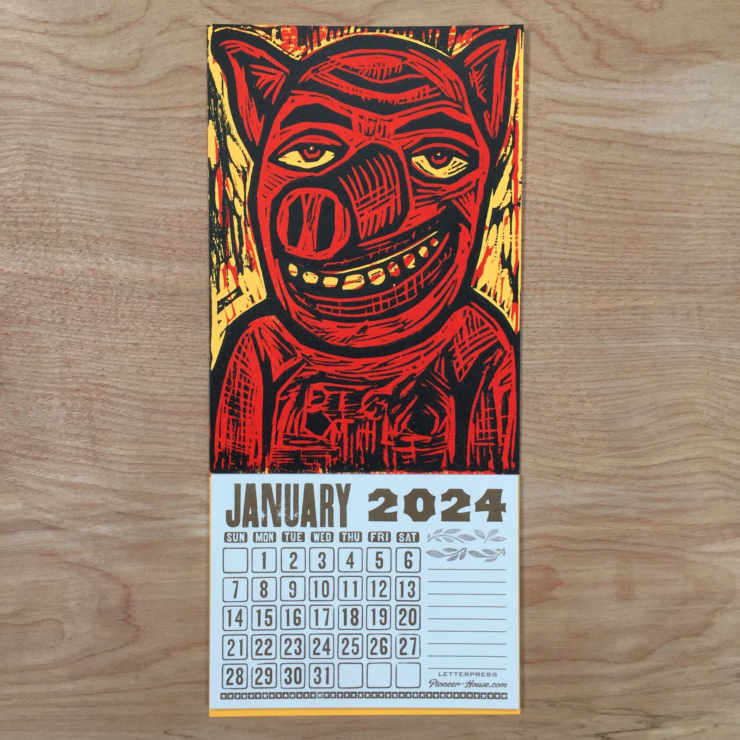 GRINNING PIG 2024 Calendar — Pioneer House