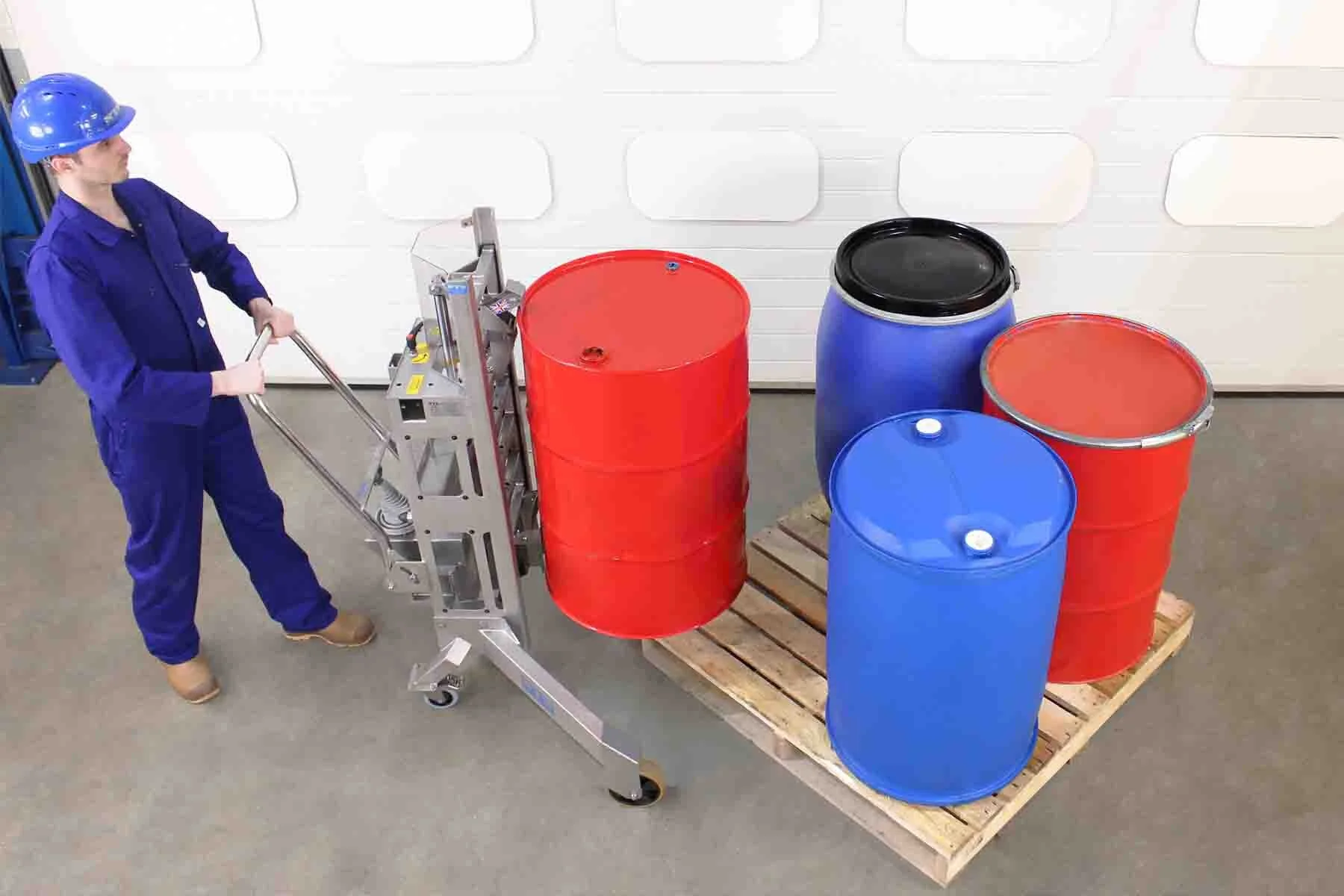 Stainless Steel Drum Lifter | Drum Palletizer | Counterbalanced — Safe ...