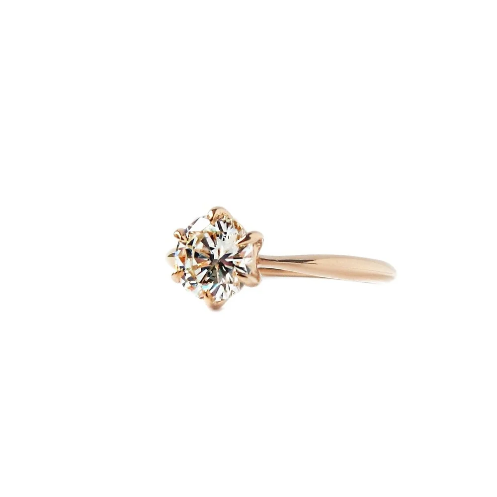 Rose Gold Solitaire Diamond Engagement Rings