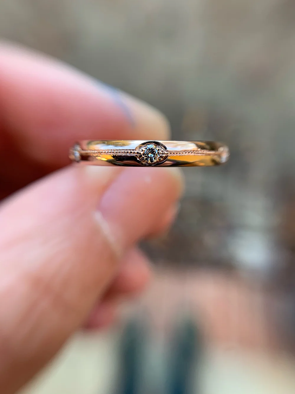 Rose Gold Wedding Ring On Hand