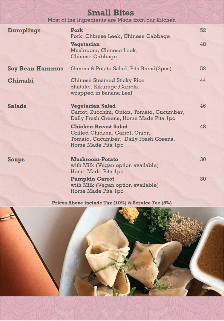 Menu — CAFE POMEGRANATE