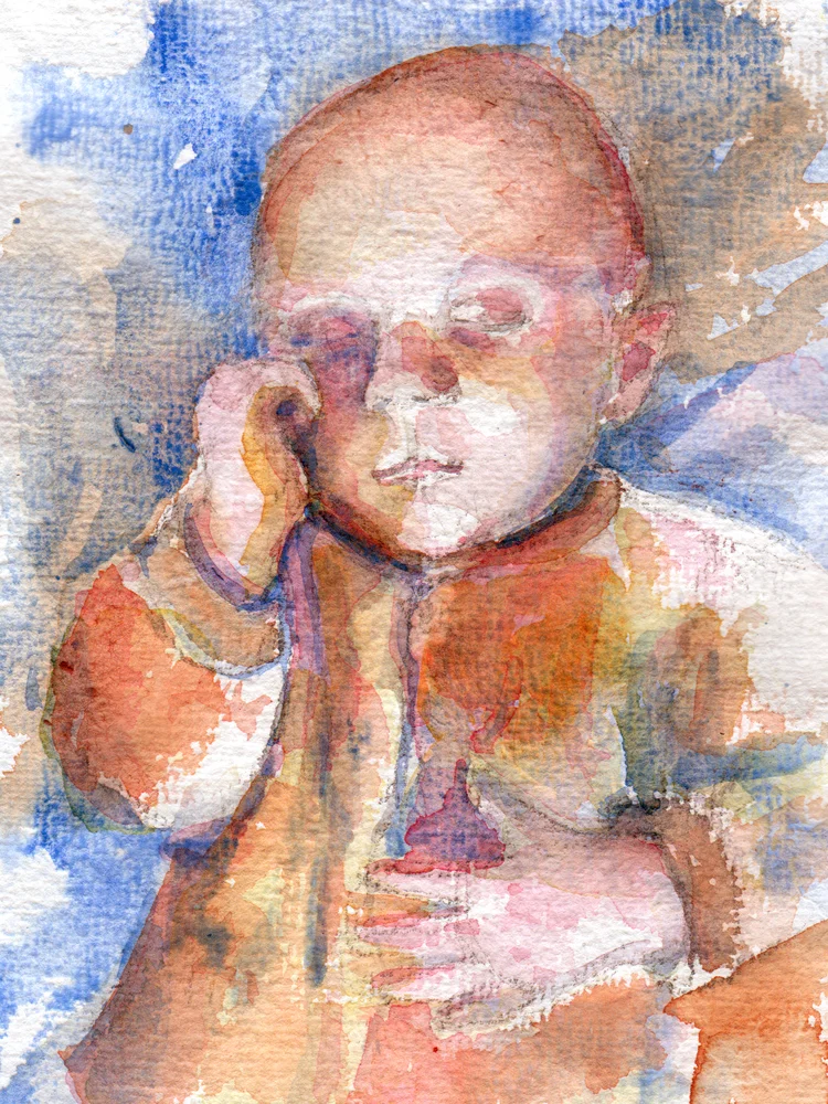 "Let's Cuddle" - watercolor baby portrait step by step — Yevgenia Watts