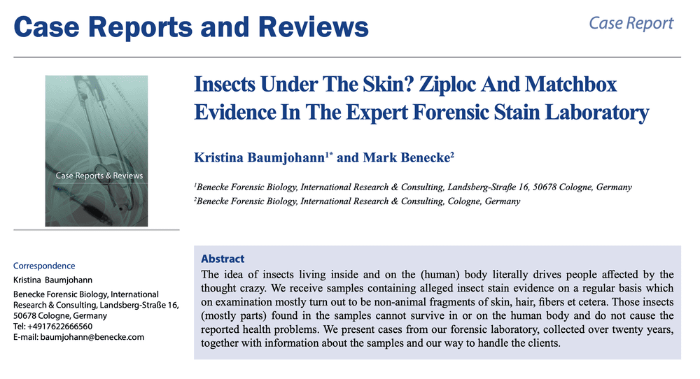 Insects Under The Skin? Ziploc And Matchbox Evidence In The Expert ...