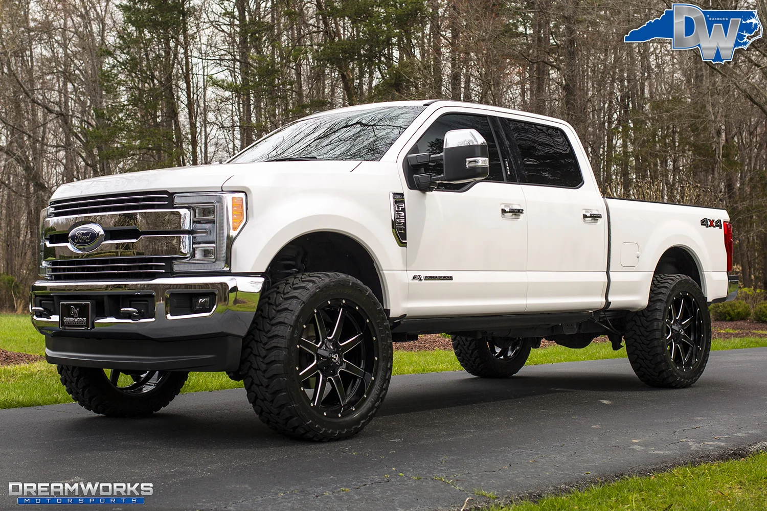 White Ford F250 Black Fuels — Dreamworks Motorsports