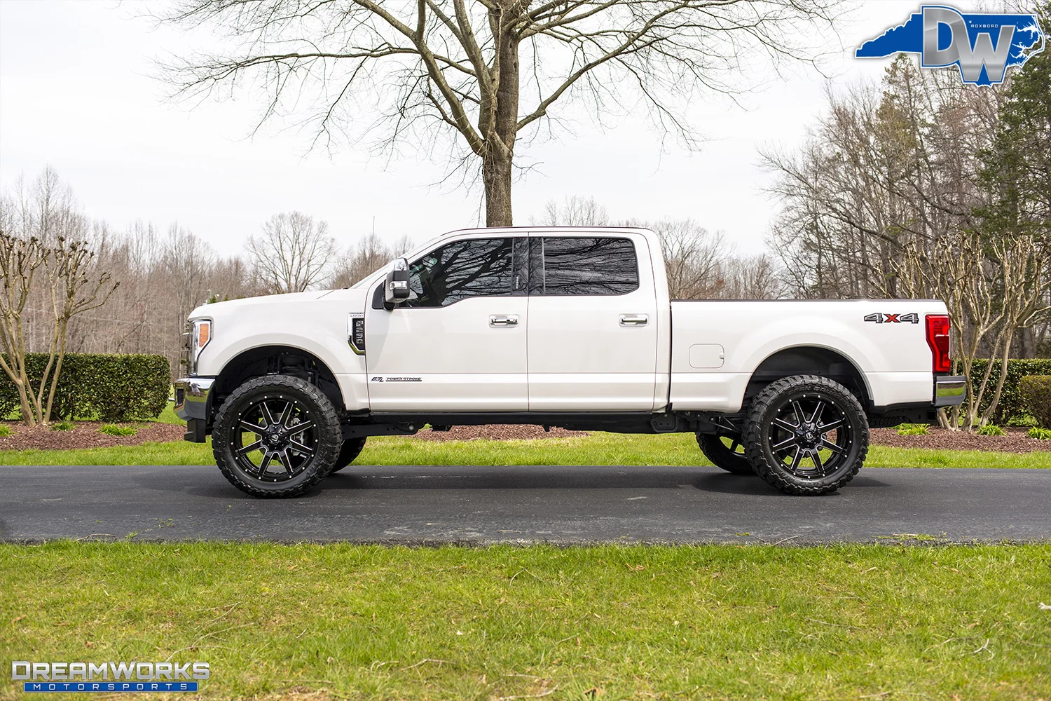 White Ford F250 Black Fuels — Dreamworks Motorsports
