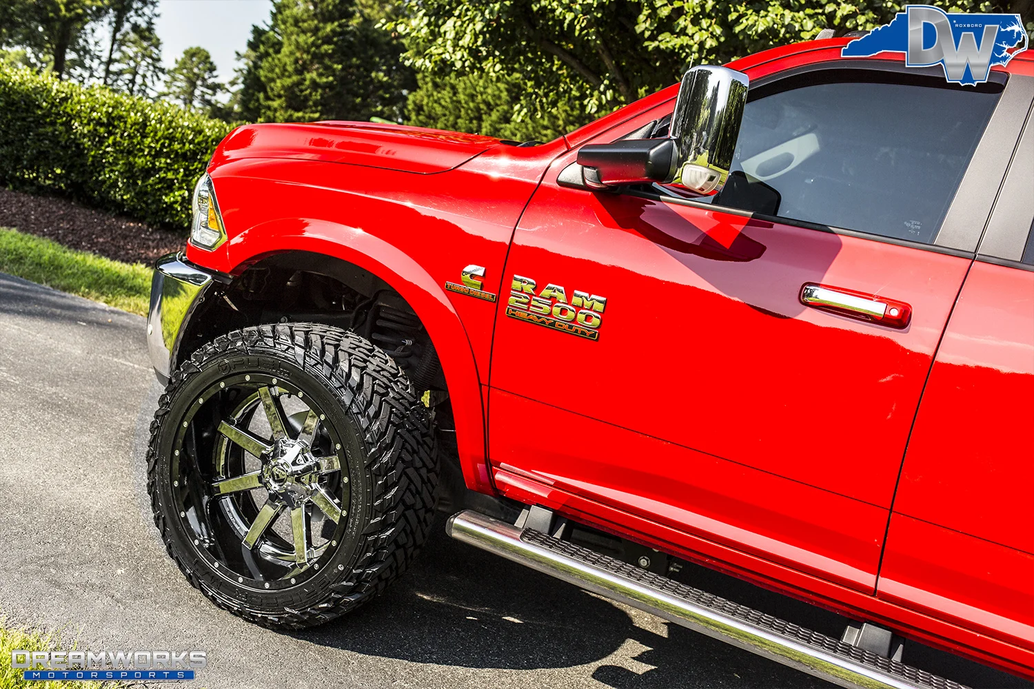 Red Dodge Ram 2500 — Dreamworks Motorsports
