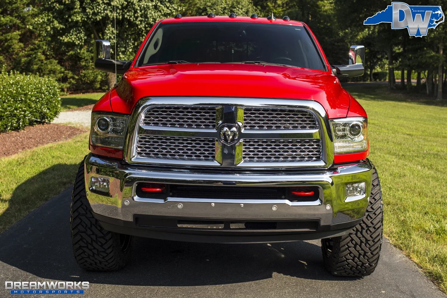 Red Dodge Ram 2500 — Dreamworks Motorsports