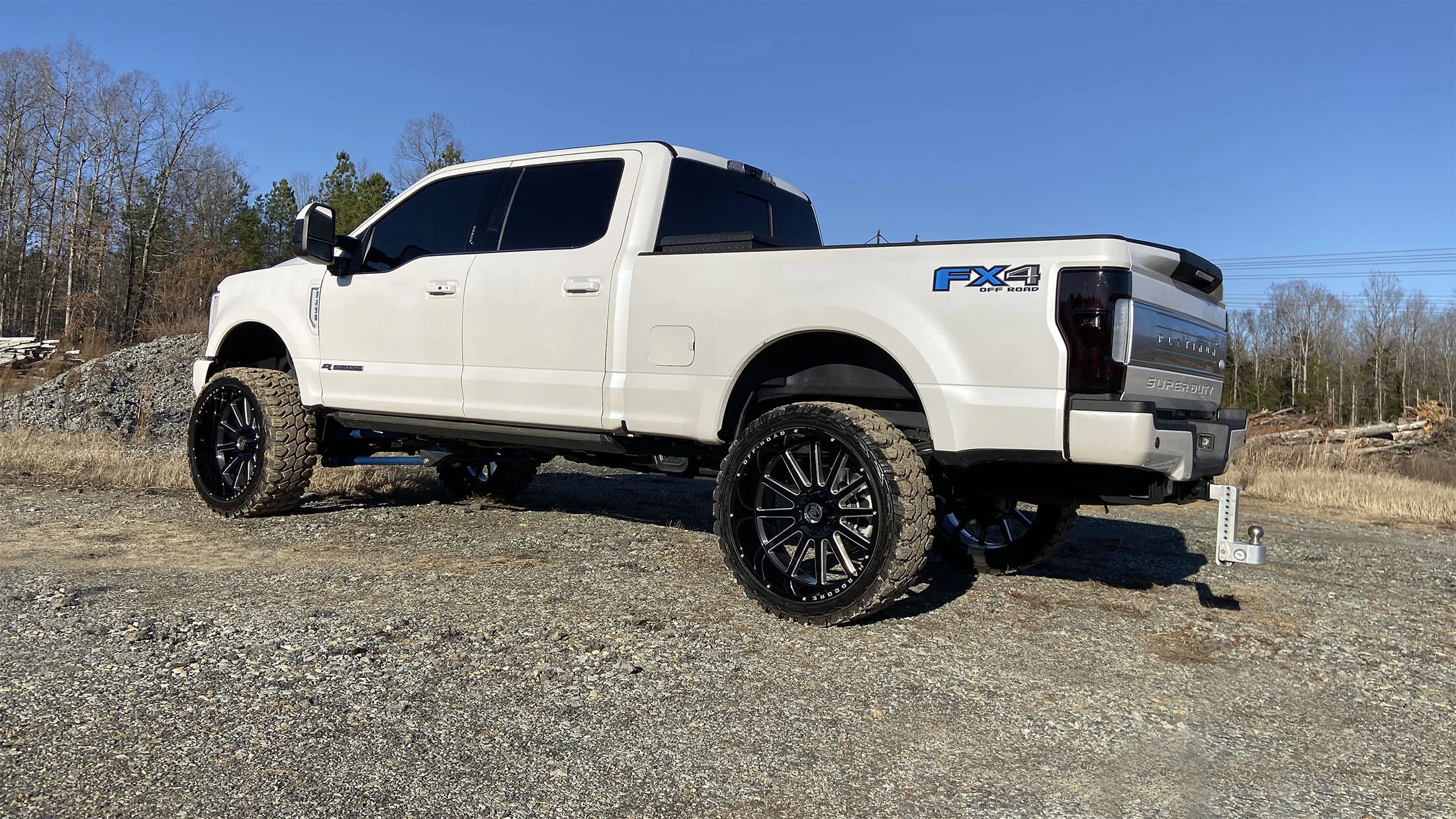 White F250 Hardcore wheels — Dreamworks Motorsports