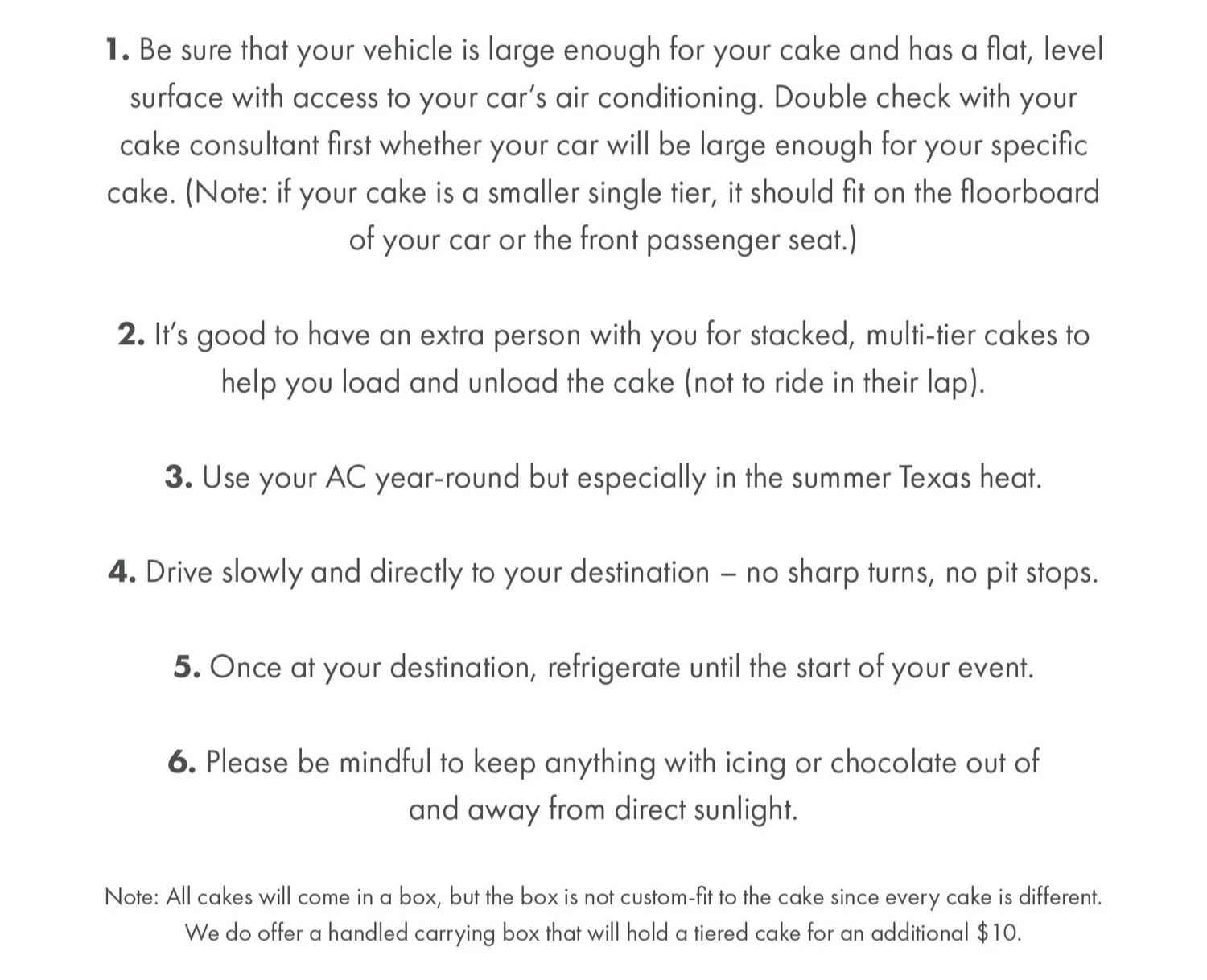 Sugar Bee Sweets Bakery | Thank you for your Order | How to Care for ...