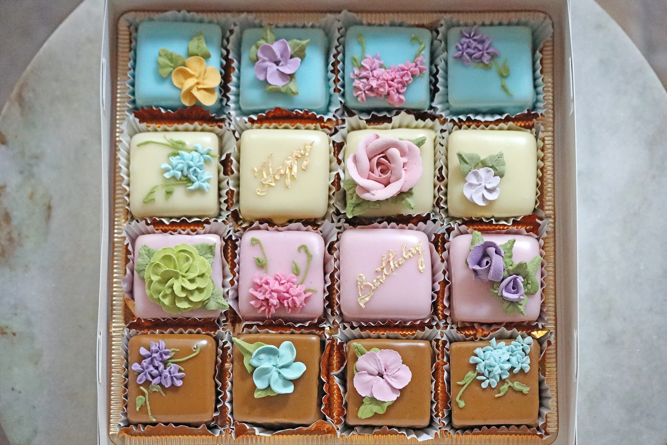 Box of 9 Assorted Petit Cakes — Bon Vivant New York, Luxury Petits ...