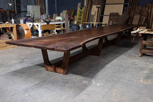 A Live Edge Walnut Book Matched Conference Table — Taylor Donsker Design
