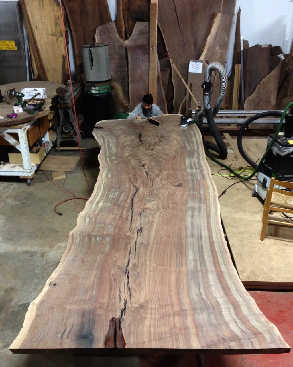 Massive Live Edge Claro Walnut Conference Table — Taylor Donsker Design