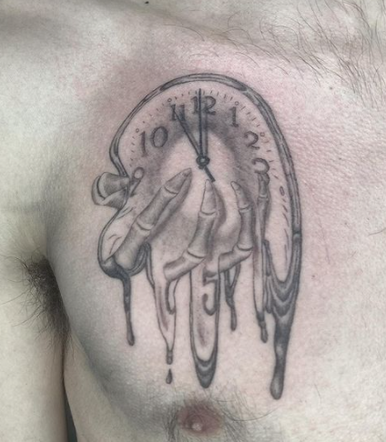 Exploding Clock Tattoo