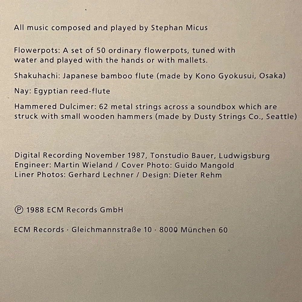 ECM Weekends • No. 117: Stephan Micus "Twilight Fields" — Snows Ov ...