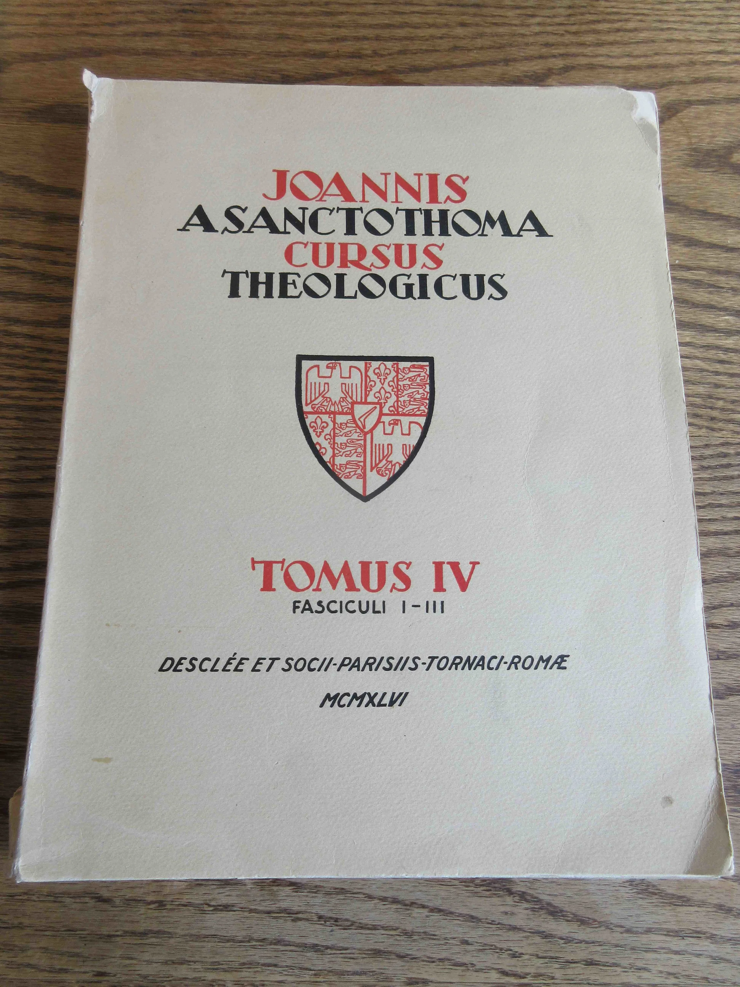 John of St. Thomas Cursus Theologicus tomus IV (1946) for sale — thomistica
