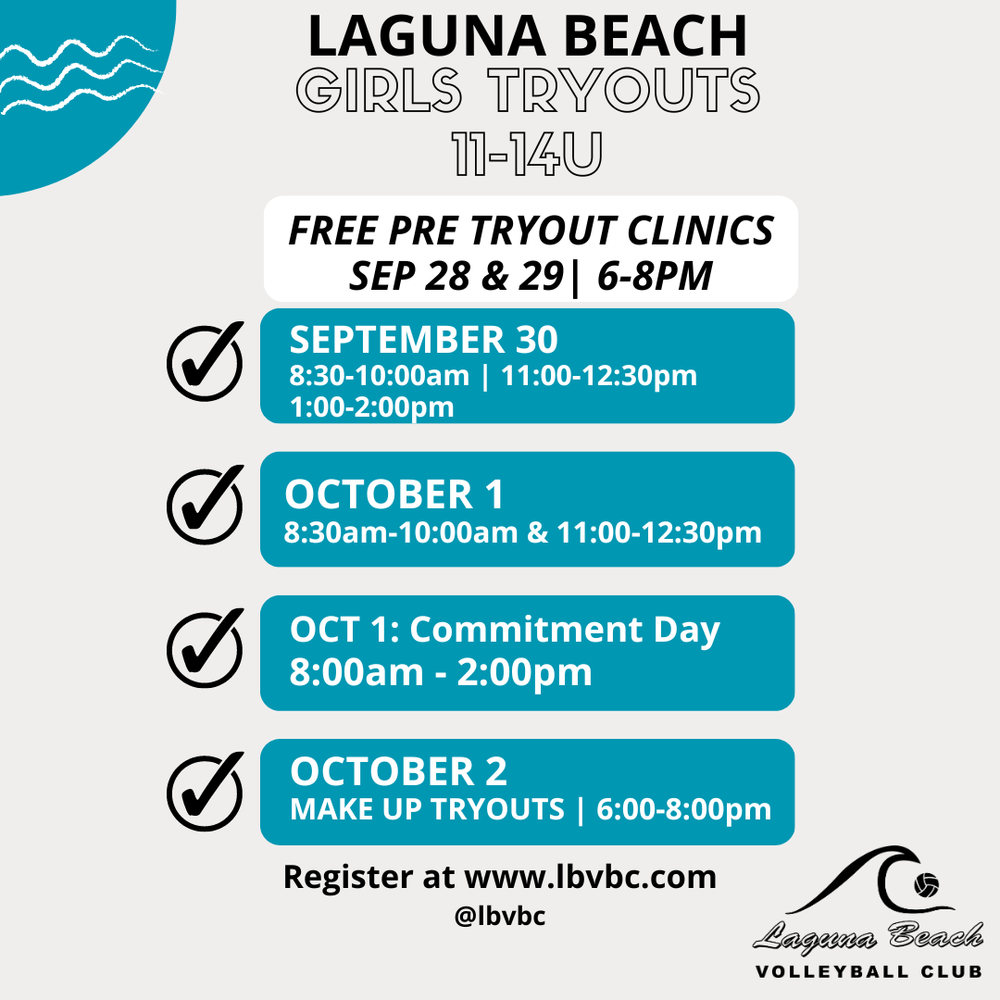 Girls Tryouts — Laguna Beach VBC
