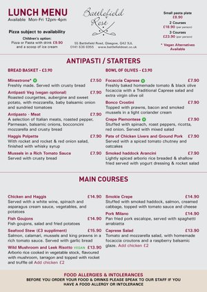 Menu — Battlefield Rest