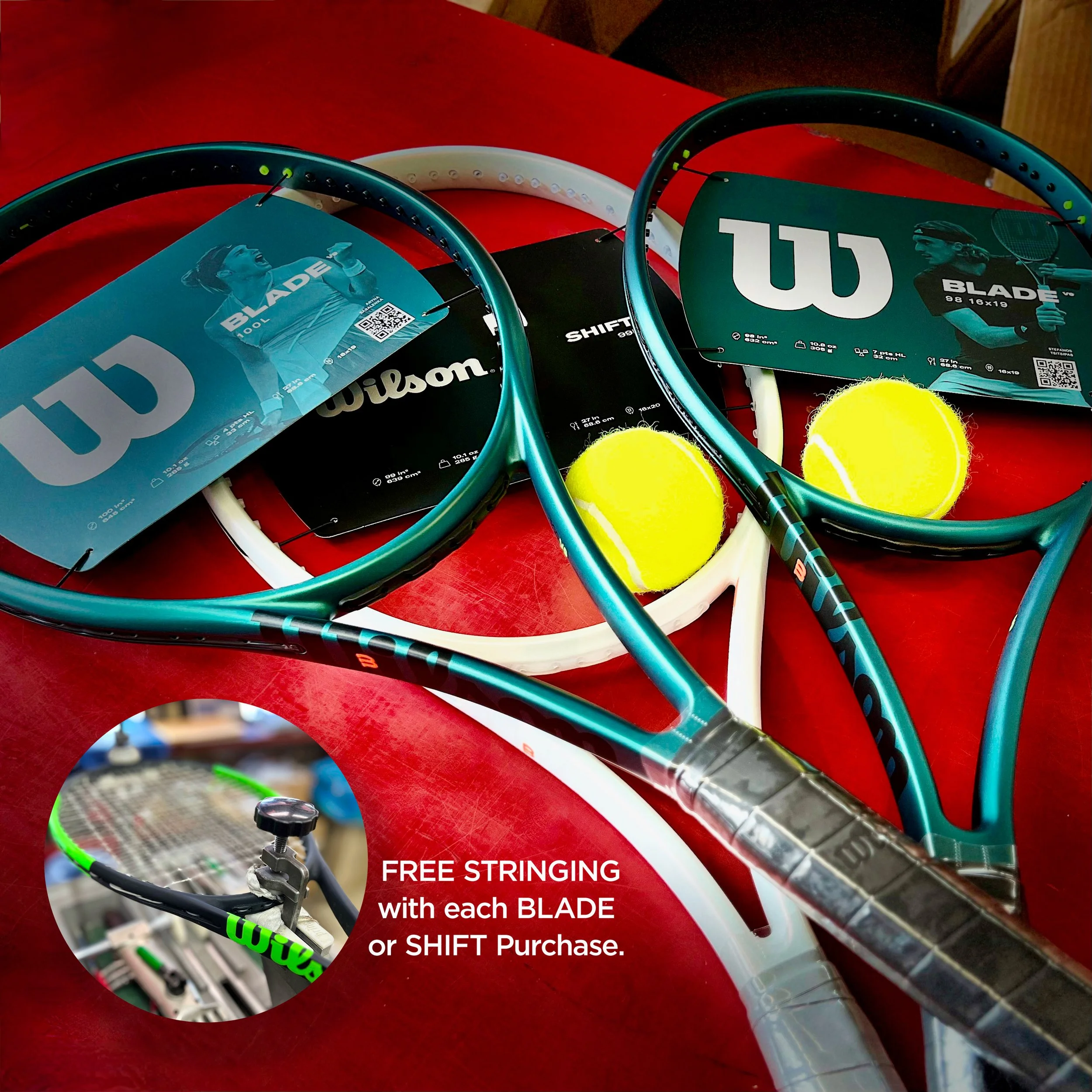 Wilson Shift and Blade Rackets Heavily Discounted with Free Stringing ...