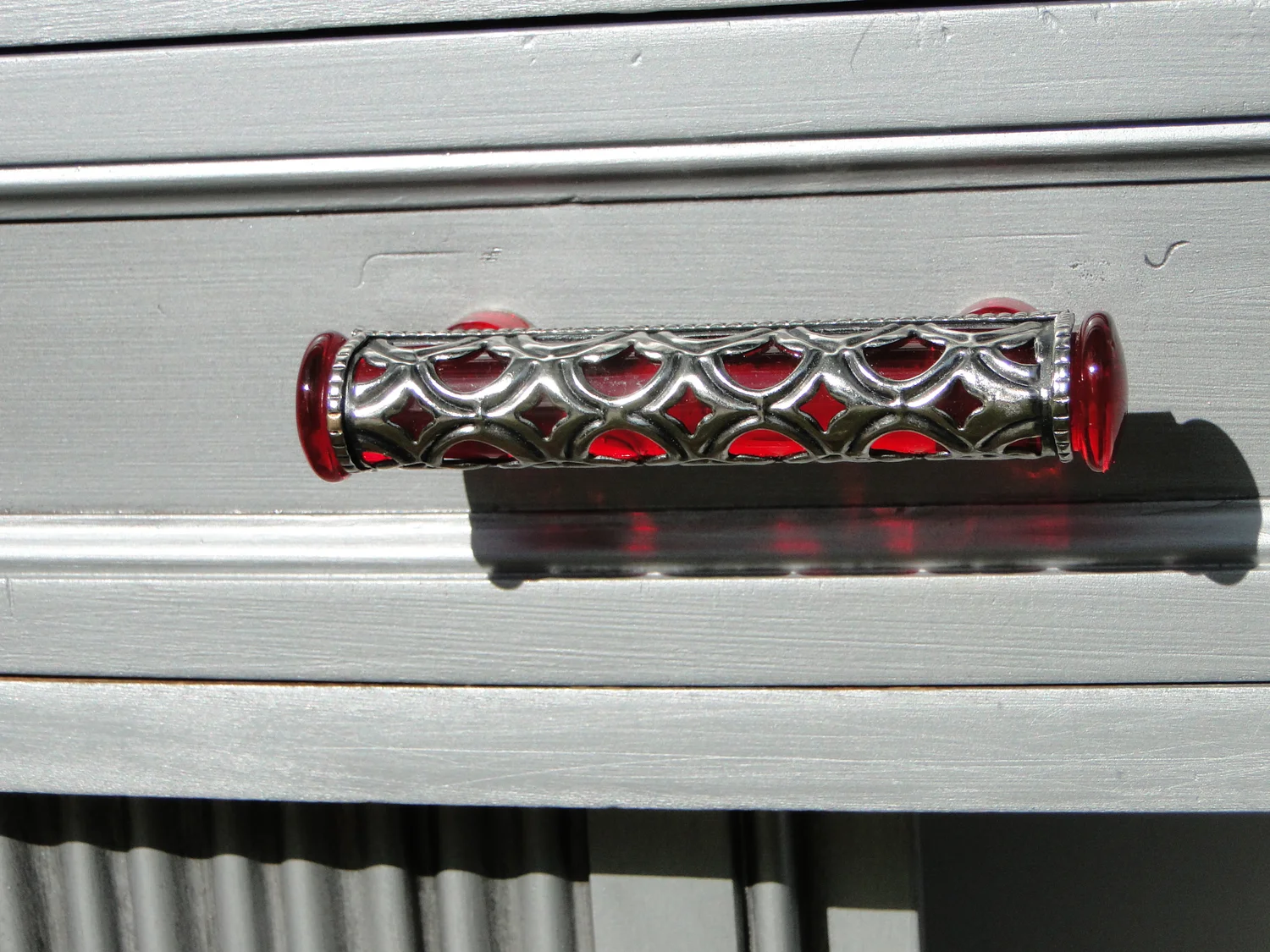 Red and Silver Cabinet — What's Next Furniture