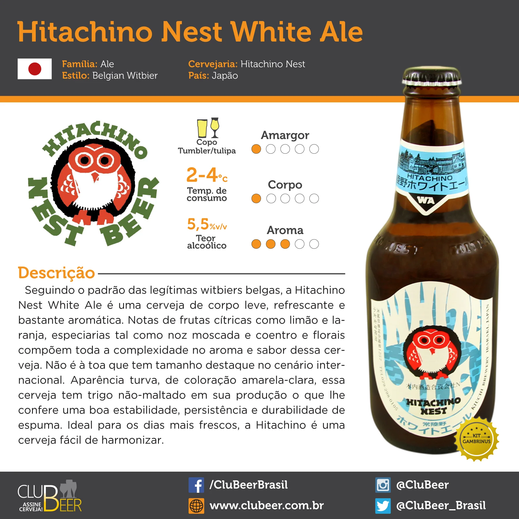 Hitachino Nest White Ale (CluBeer jul/14) — Beer Art - Portal da CERVEJA