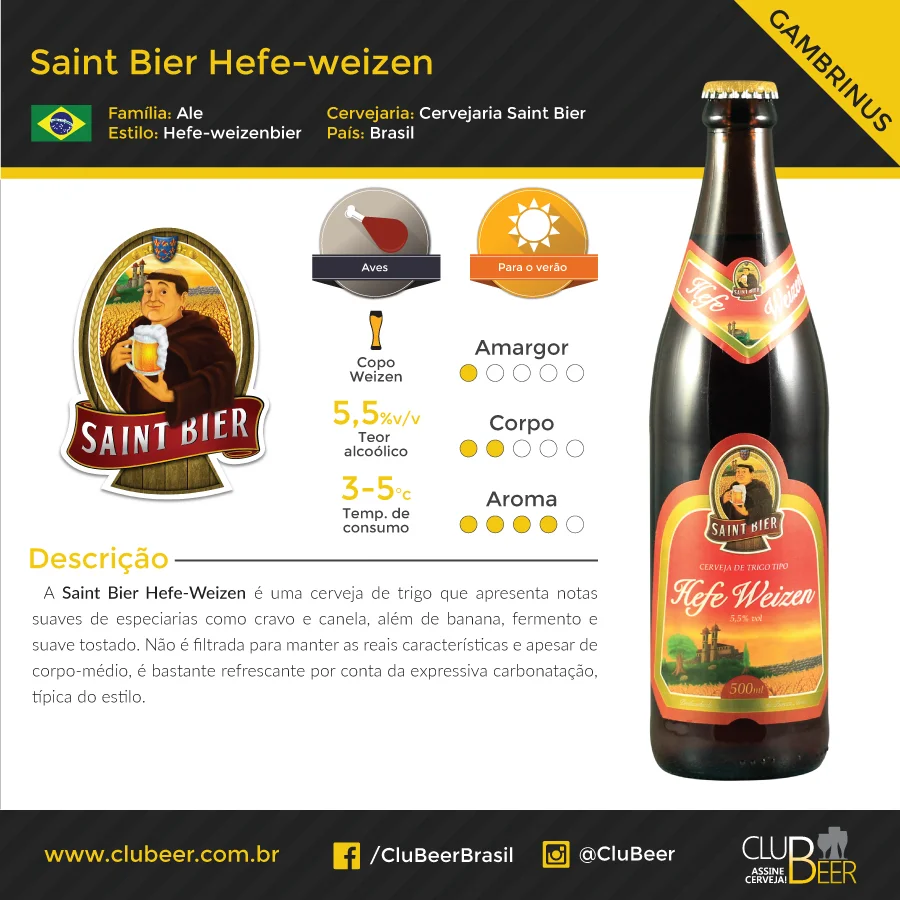 Saint Bier Hefe-weizen (CluBeer fev/15) — Beer Art - Portal da CERVEJA