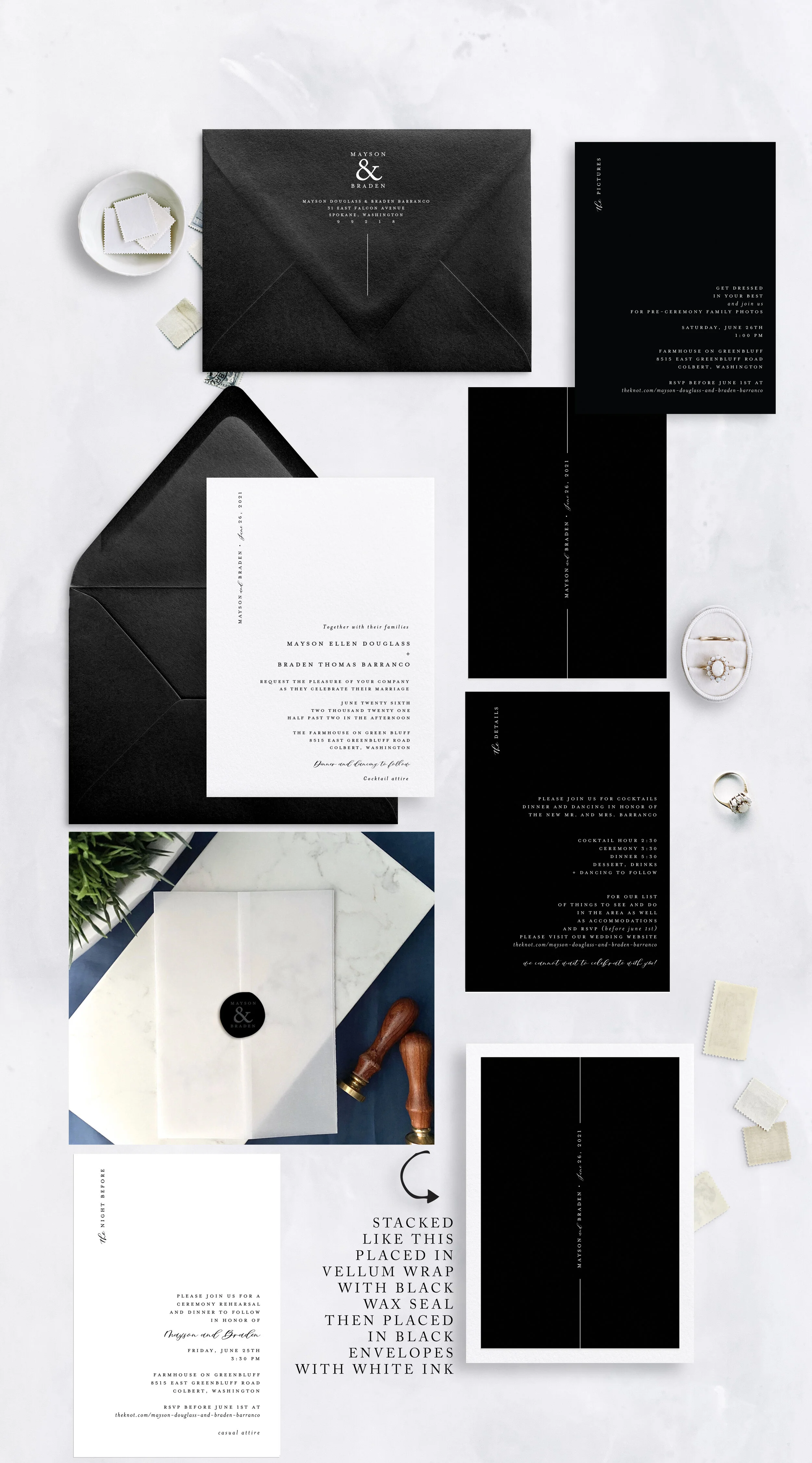 The Mayson semi-custom collection — Mango Ink - wedding invitations ...