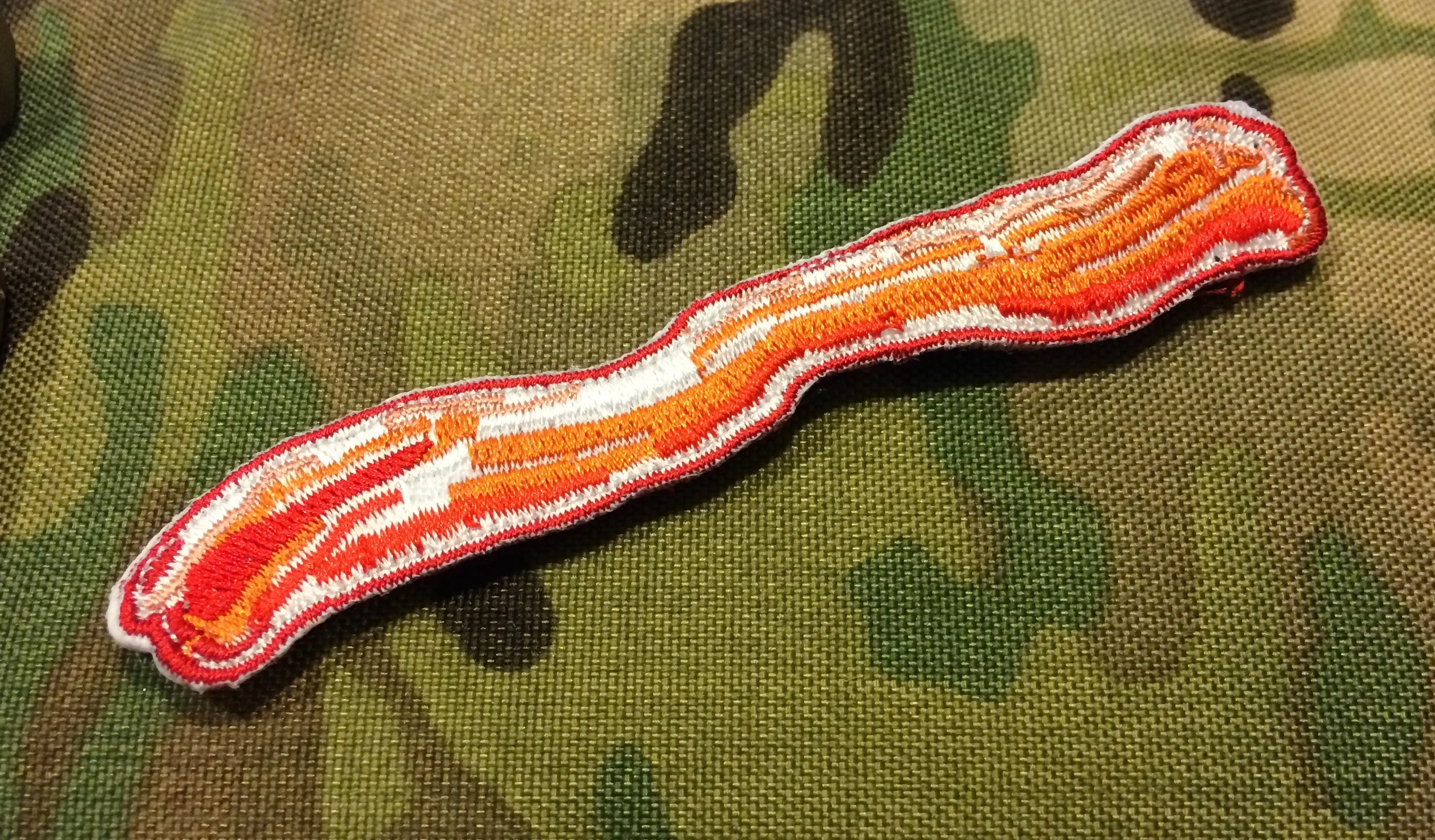 The yummy Bacon Strip Morale velcro Patch 4"x1" — Empire Tactical USA