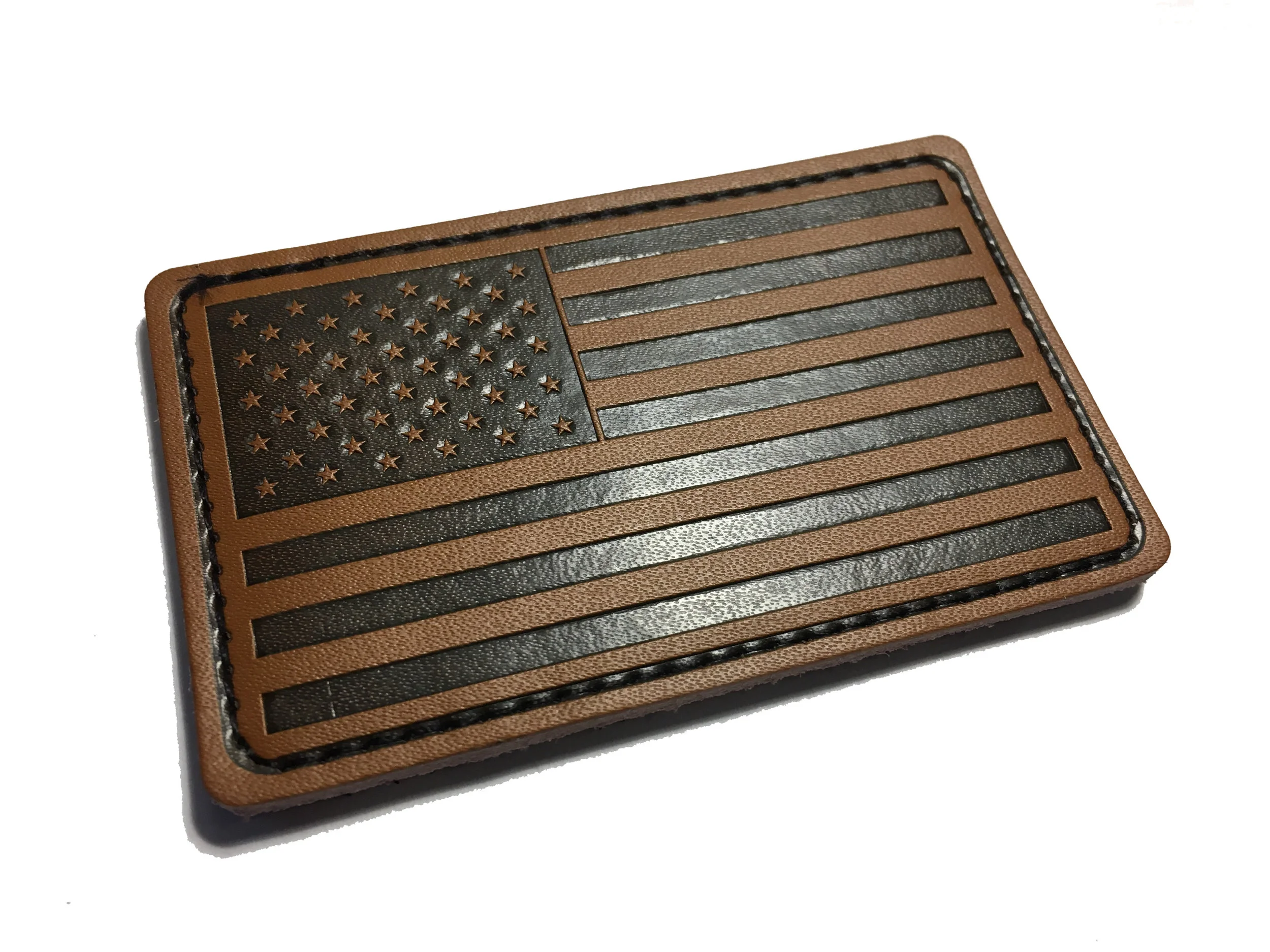 Genuine Leather American Flag patch 3x2 Genuine Leather American Flag patch 3x2
