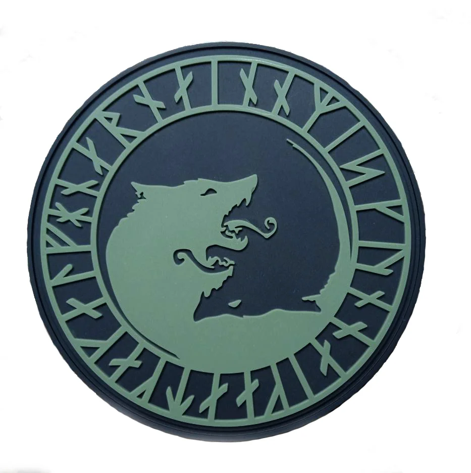 The VIKING “ÚLFHÉÐNAR, NO MERCY, ONLY VIOLENCE WOLF RUNE PVC 4" patch ...
