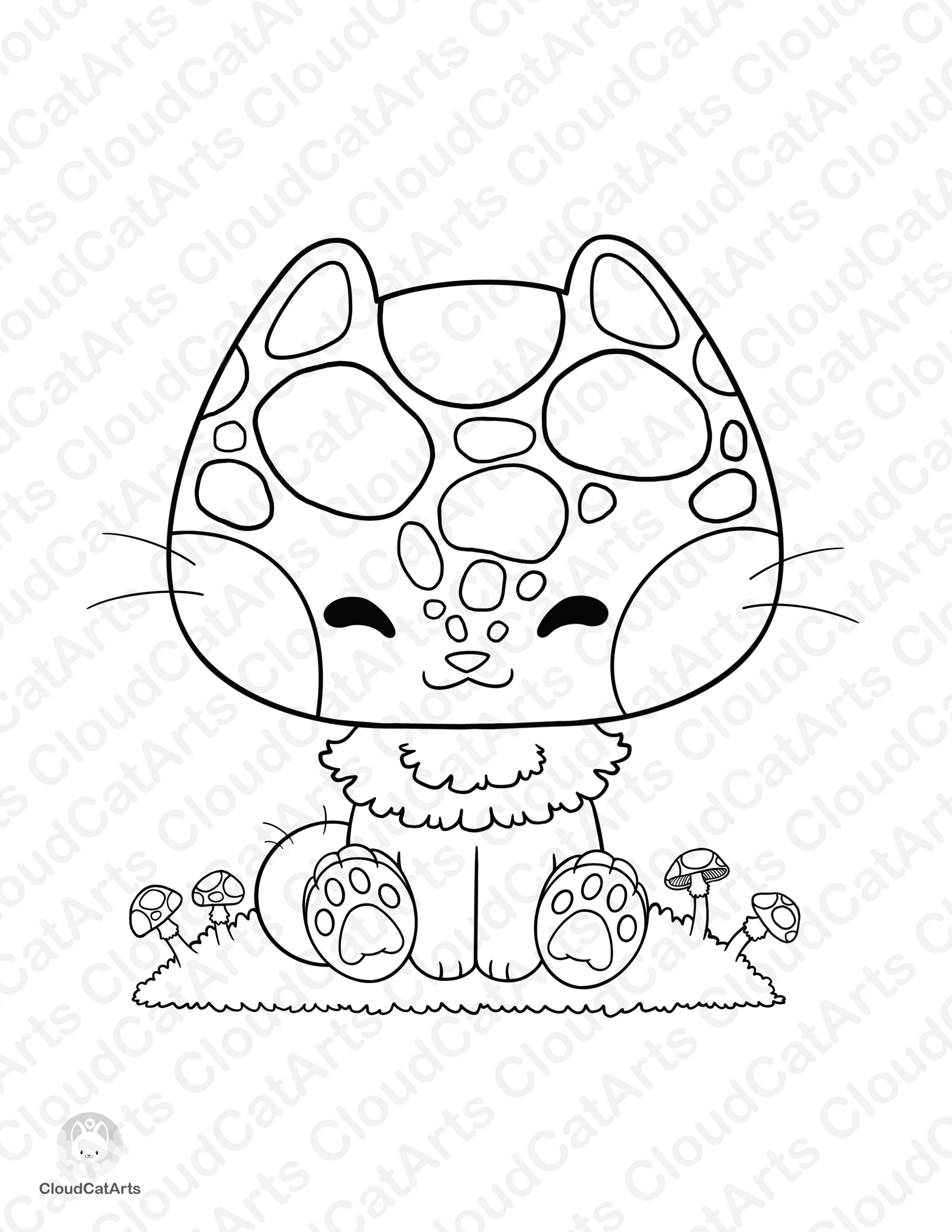 Mashiru - DIGITAL Download Coloring Page — Cloud Cat Arts