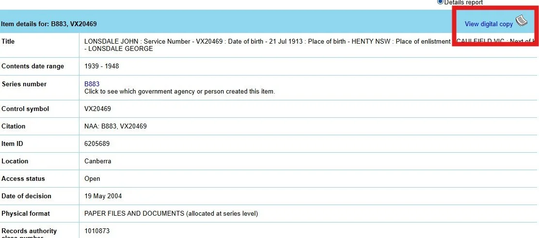 National Archives of Australia - searching for service records — 2/29th ...