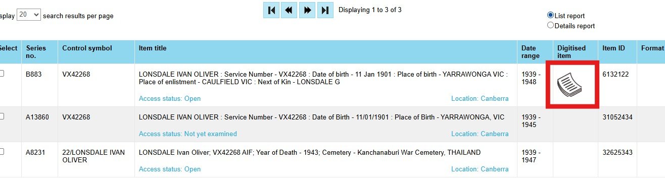 National Archives of Australia - searching for service records — 2/29th ...
