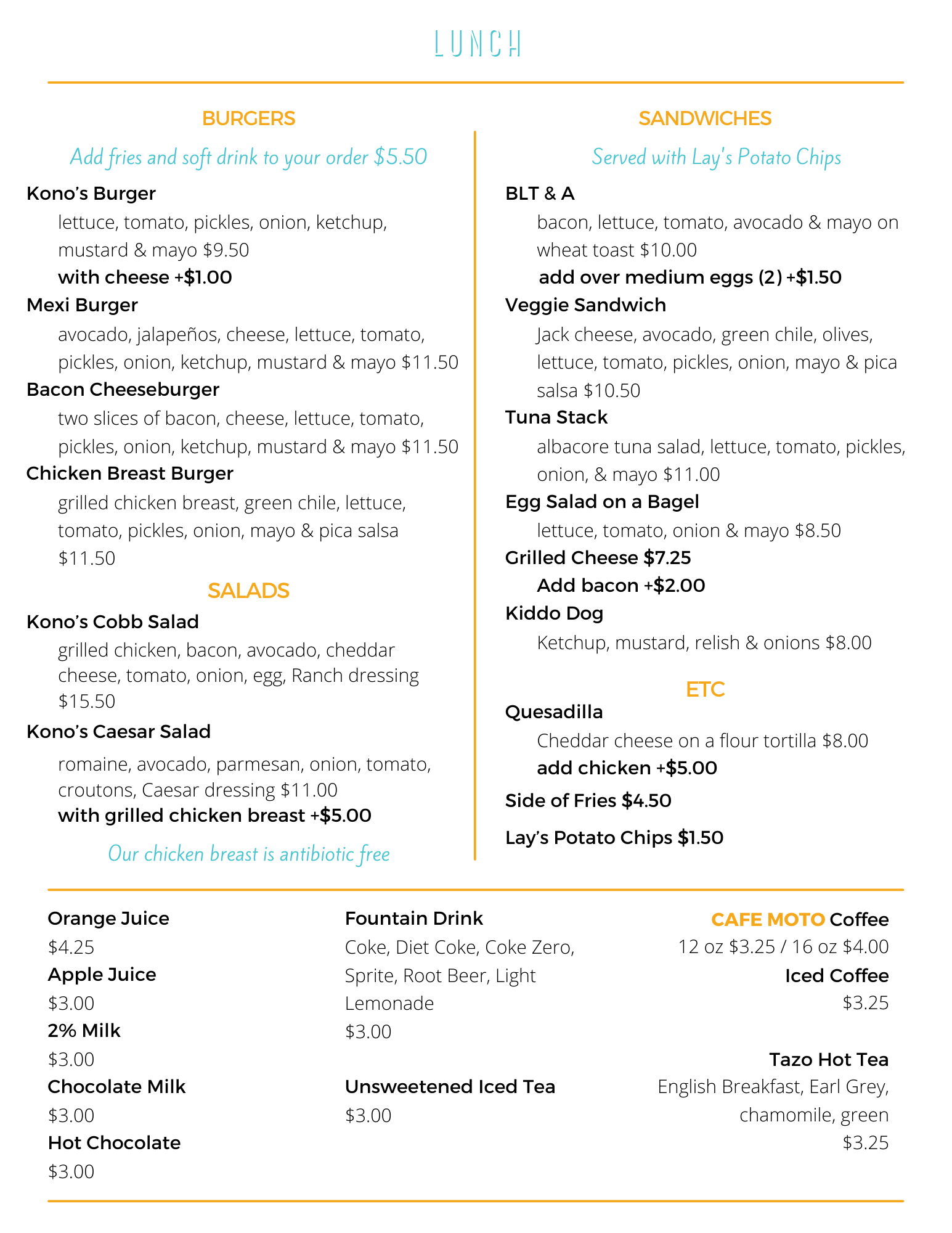 Kono's Cafe — KONO'S CAFE