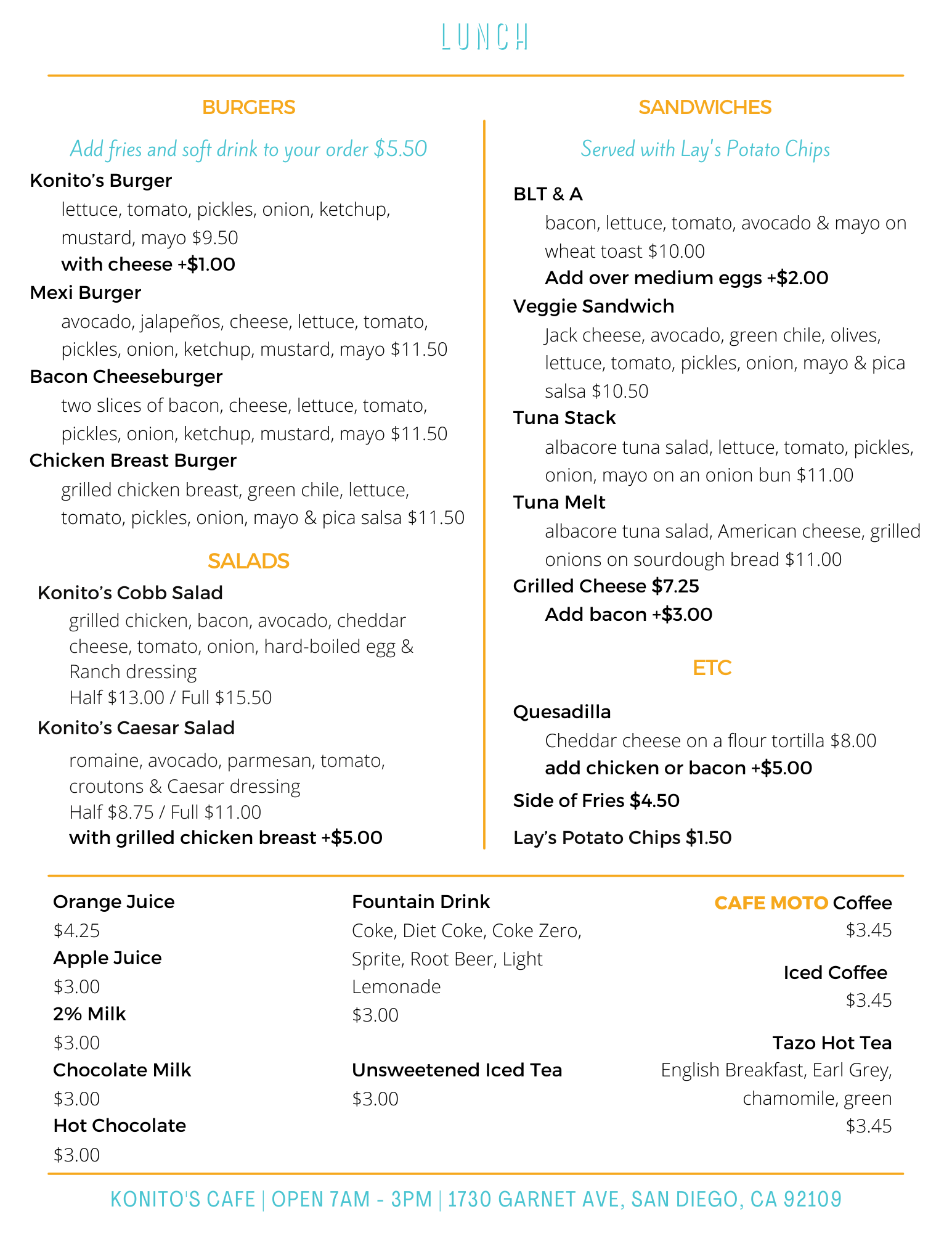 Konito's Cafe — KONO'S CAFE