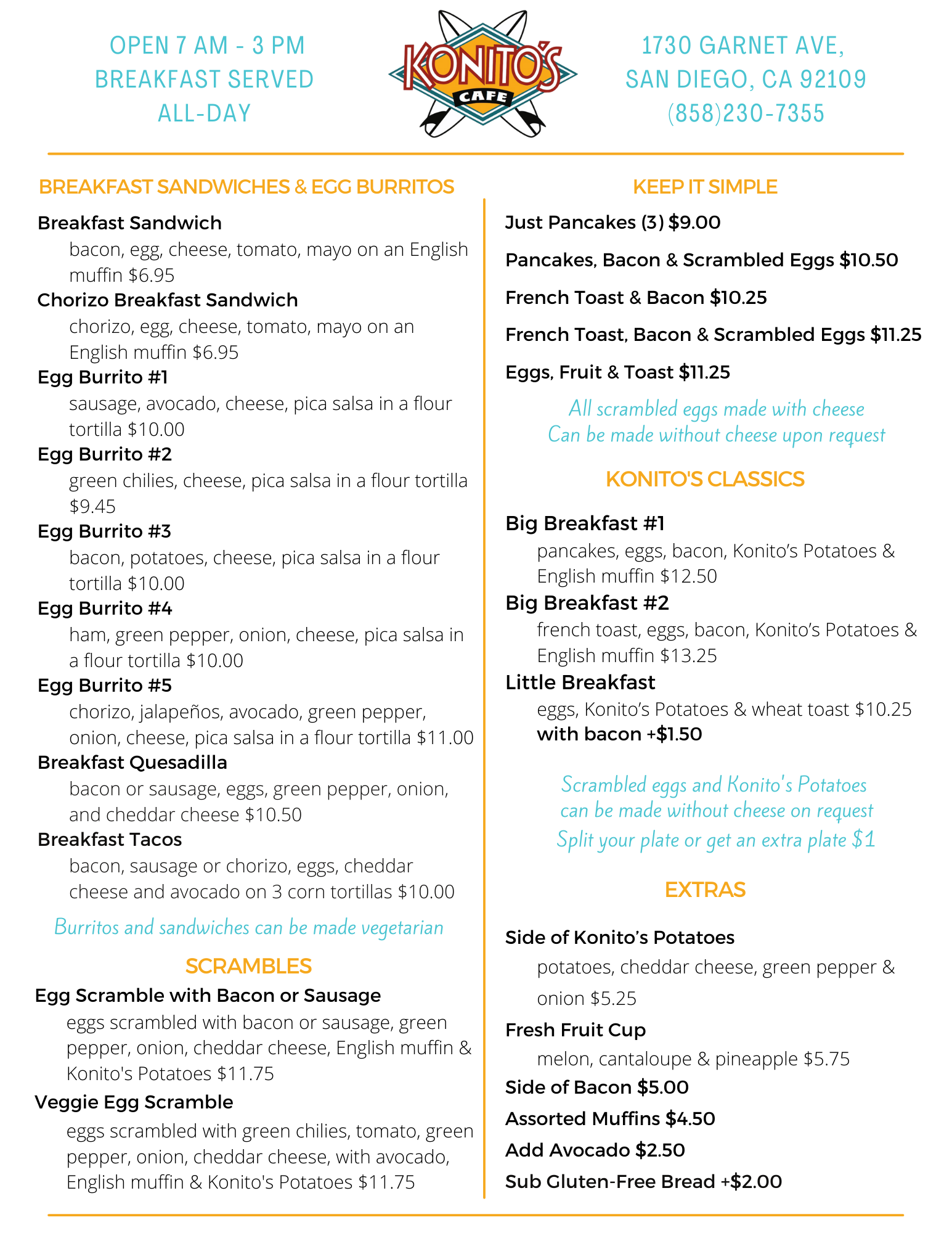 Konito's Cafe — KONO'S CAFE