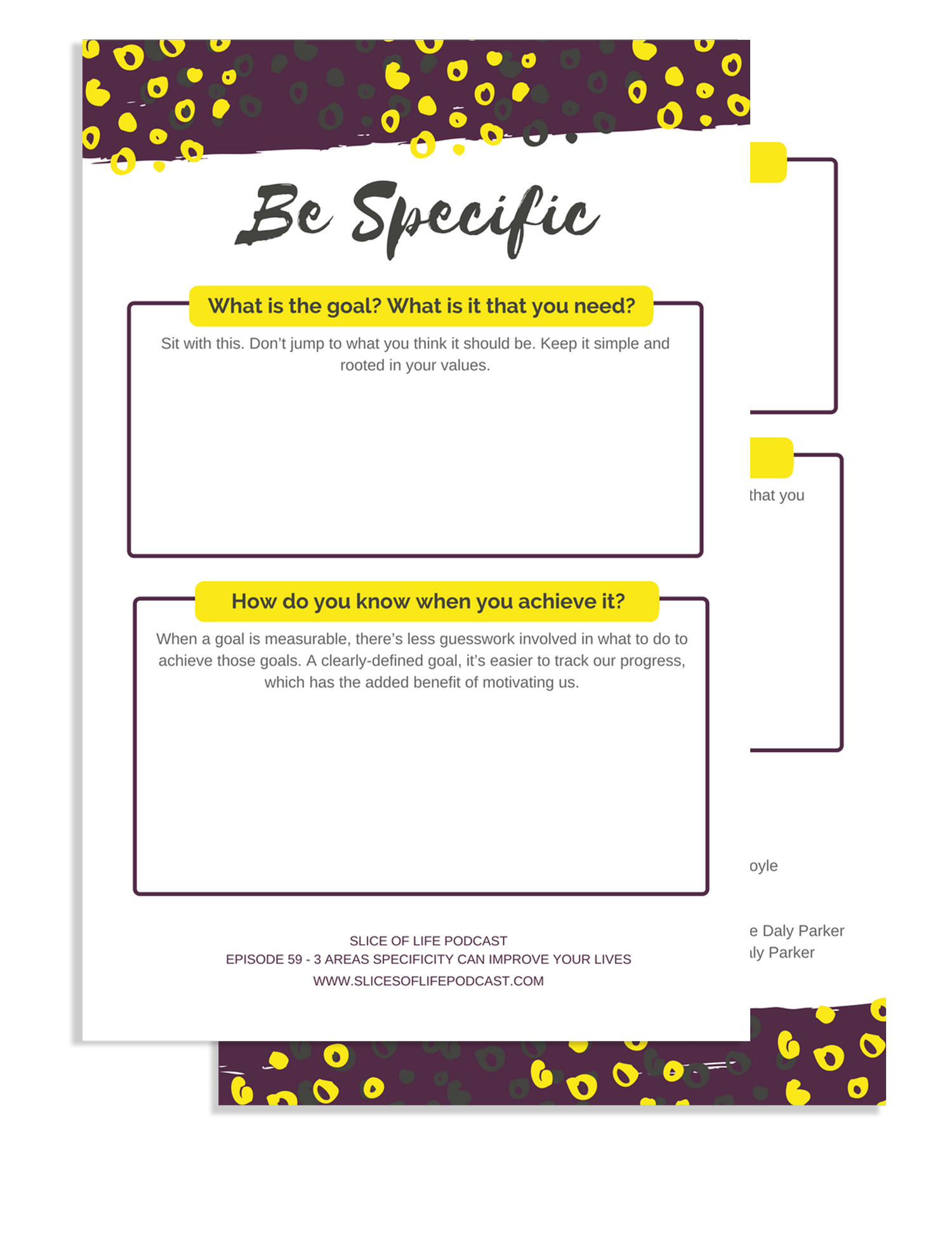 Episode 59 How Specificity Improves Your Life — Slices of Life