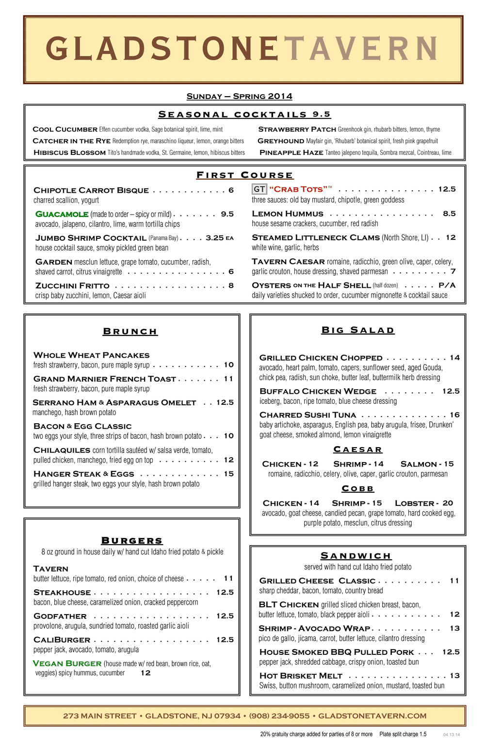 Gladstone Tavern—Menus_R2